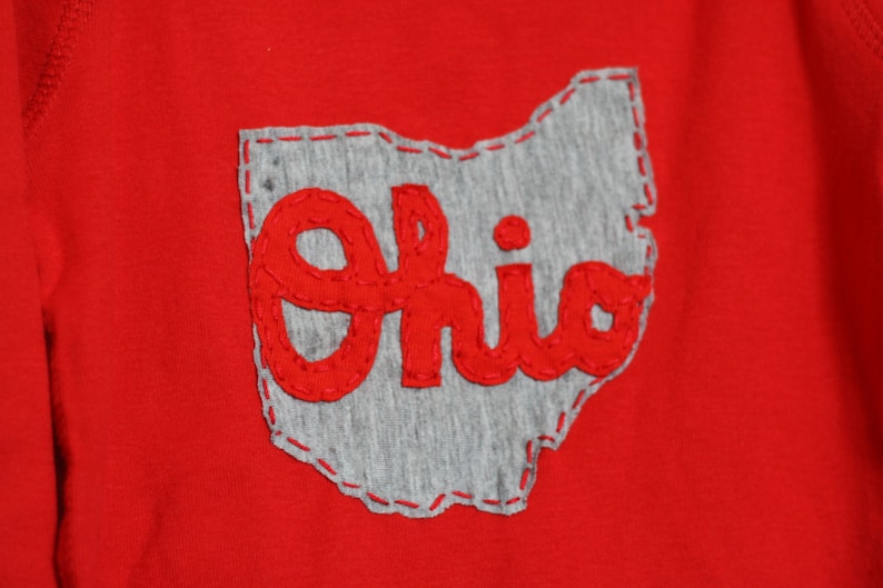 Script ohio Hand-embroidered on State of Ohio - Etsy