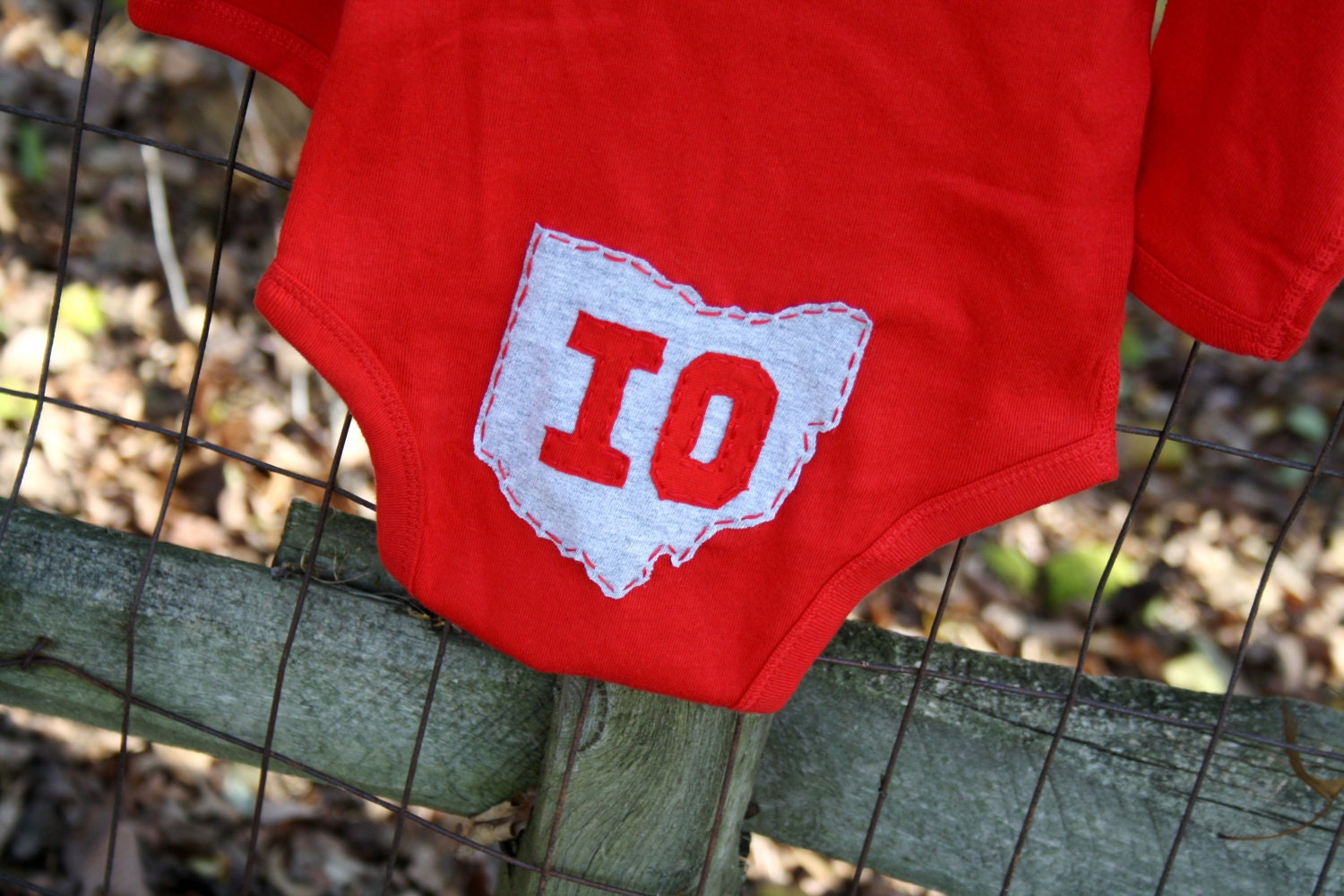 Red Baby Bodysuit With OH Front IO Back on Tush State of - Etsy