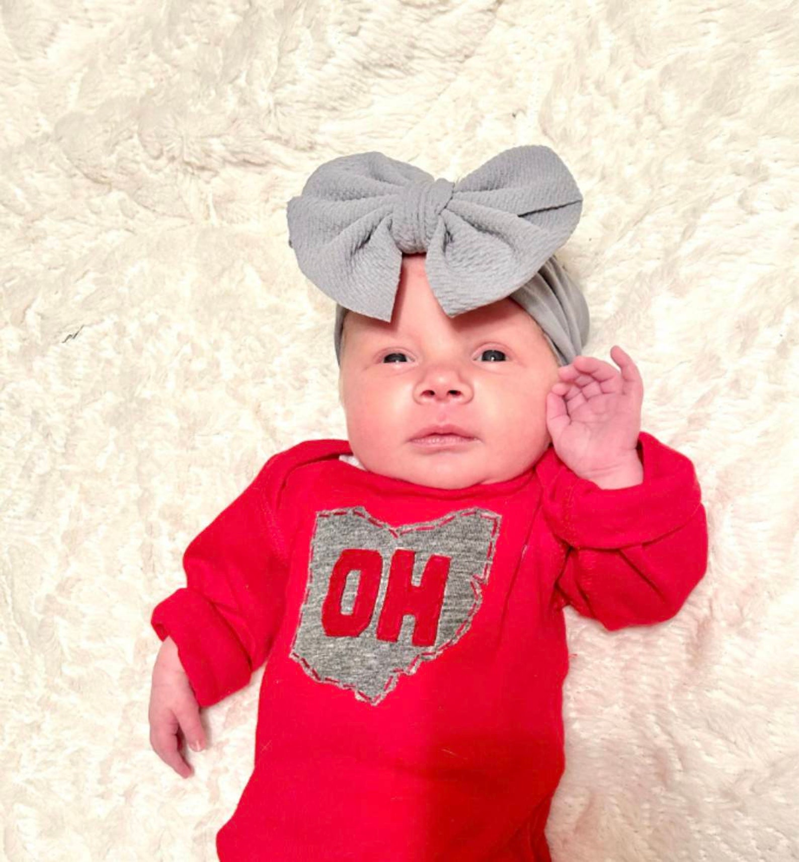 Red Baby Bodysuit With OH Front IO Back on Tush State of - Etsy