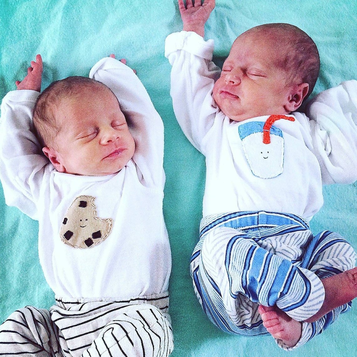Cookies and Milk TWIN Bodysuit Set Great Shower Gift for | Etsy