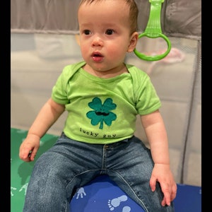 St. Patrick's Day "lucky Guy" Shamrock/lucky Clover Onesie® Bodysuit ...