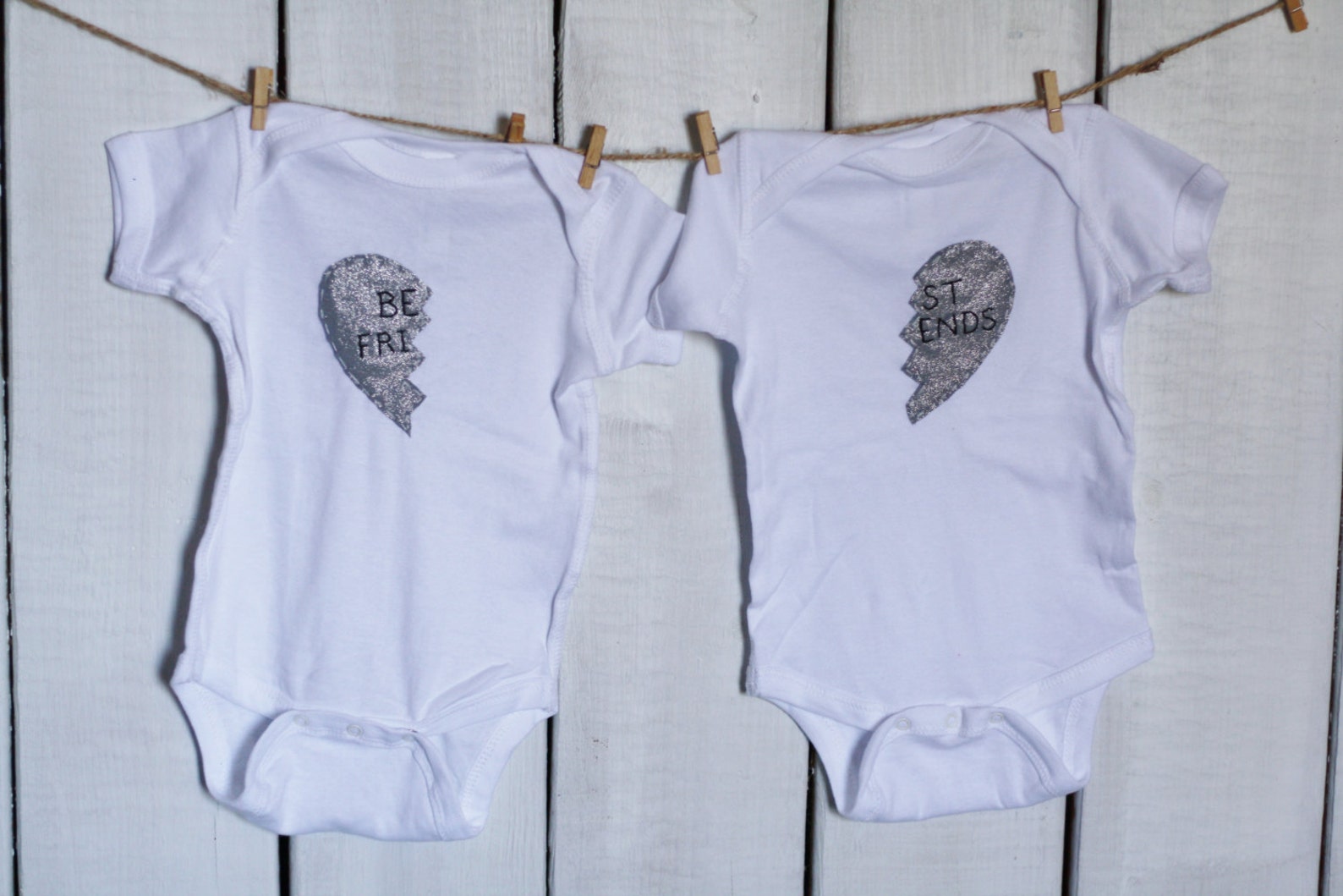 Twin Set of Baby Onesies® "best Friends" BFF Baby Bodysuits for TWINS ...