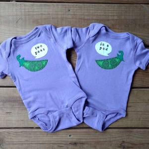 Twin Bodysuits "two Peas in a Pod", Twin Set of Onesies®/bodysuits or ...