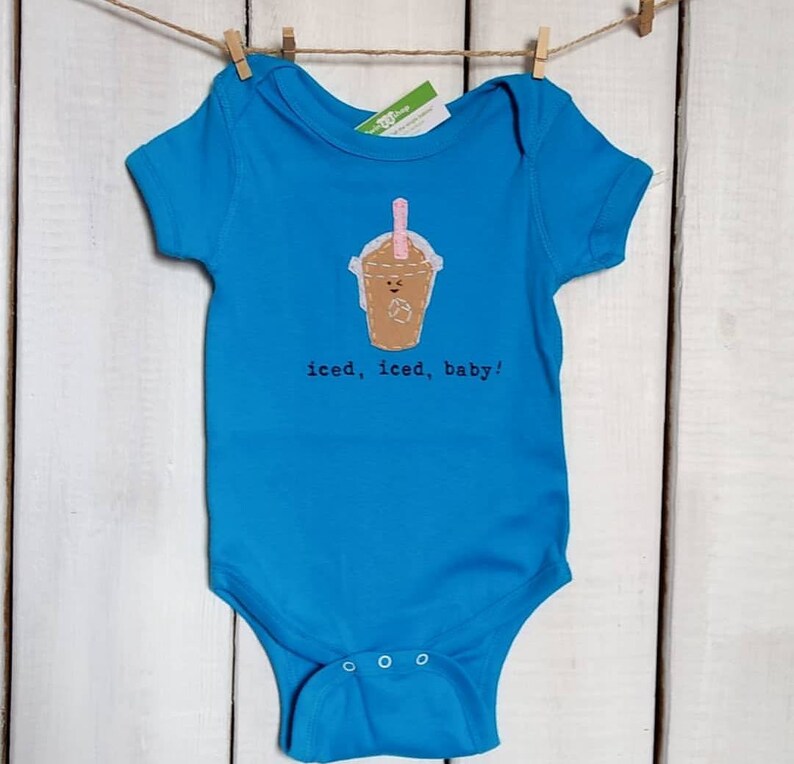 Funny Baby Onesie® "iced, Iced Baby", Cute Iced Coffee One Piece, Fun ...