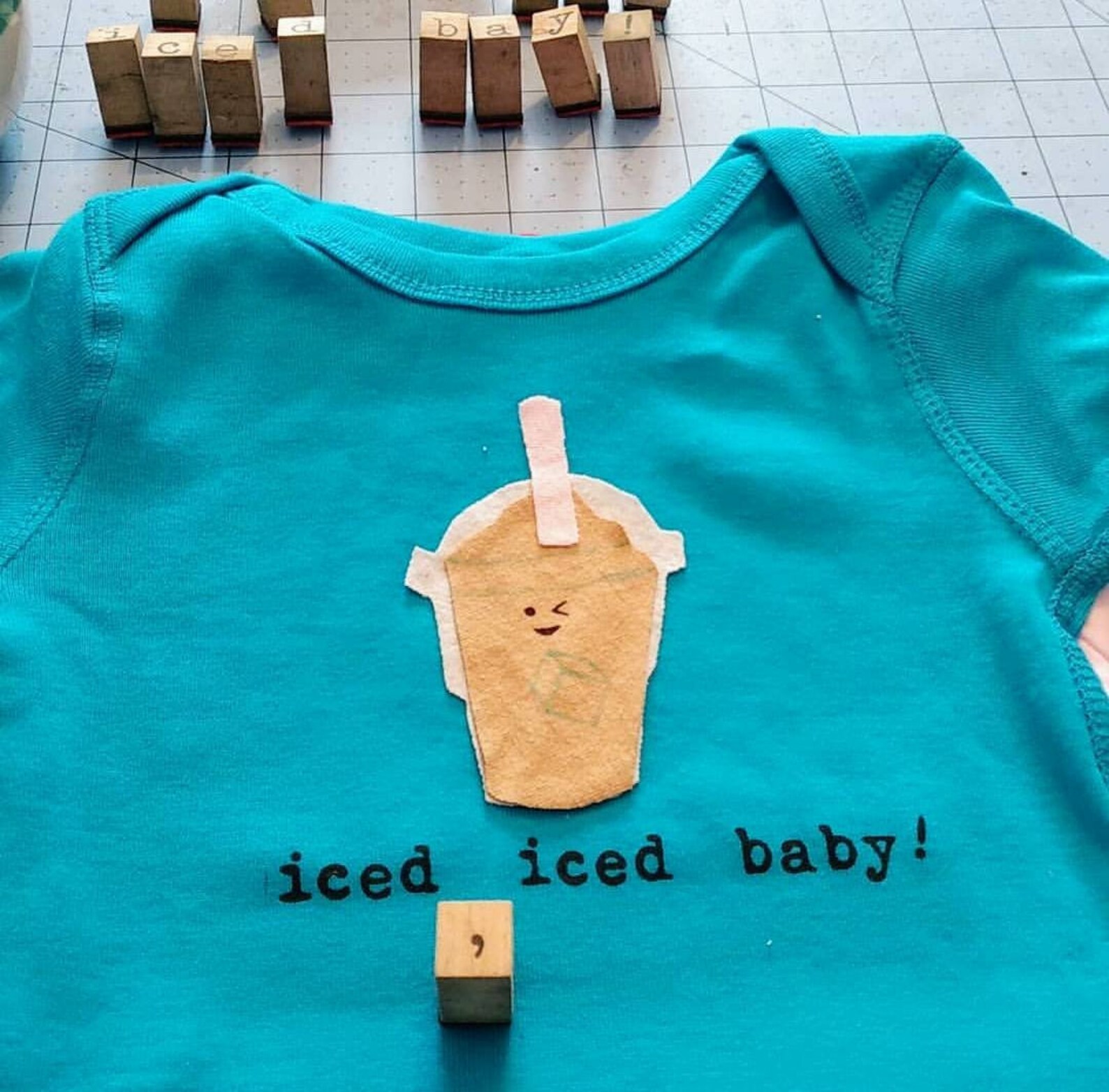 Funny Baby Onesie® "iced, Iced Baby", Cute Iced Coffee One Piece, Fun ...