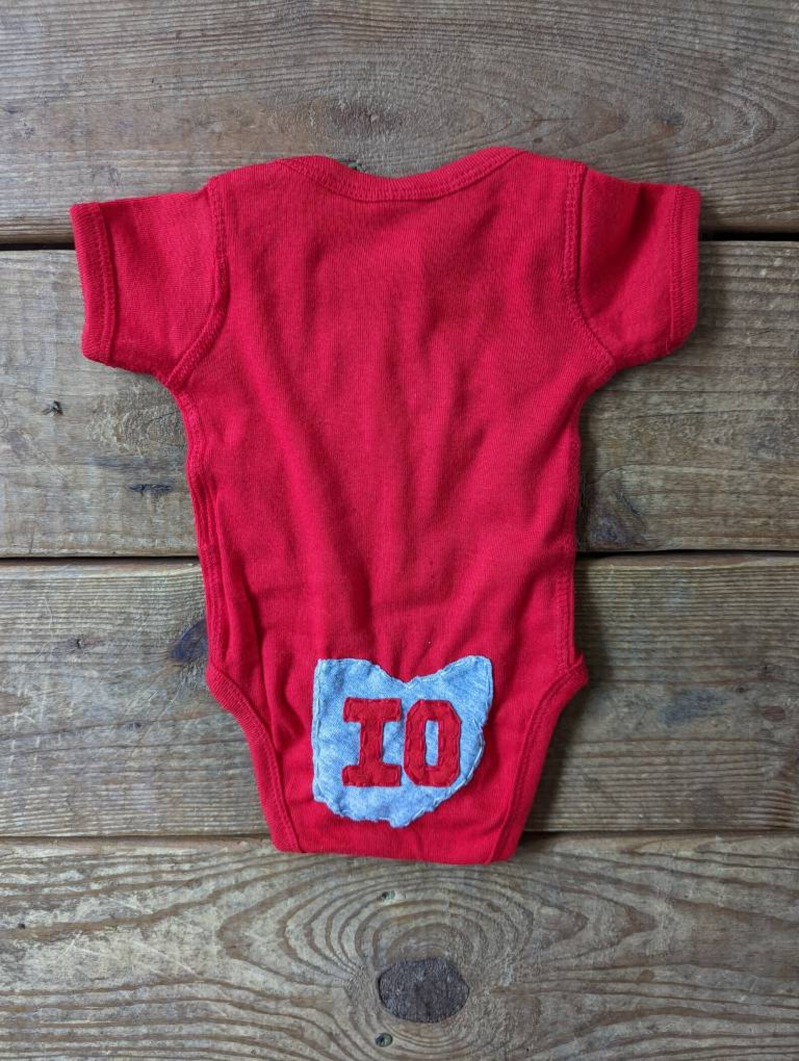 Red Baby Bodysuit With OH Front IO Back on Tush State of - Etsy