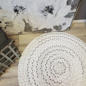 38 Multi Warm Gray and White Braided Rug - Etsy