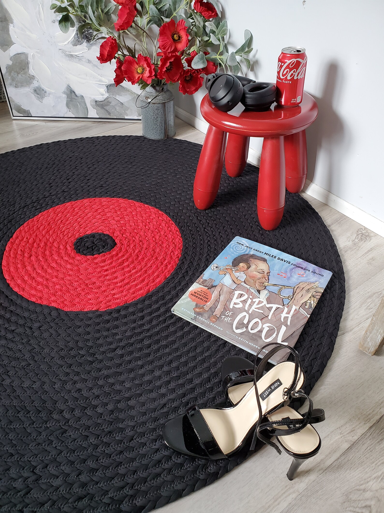50 Across Vinyl Record Rug Made From Braided Soft Cotton - Etsy