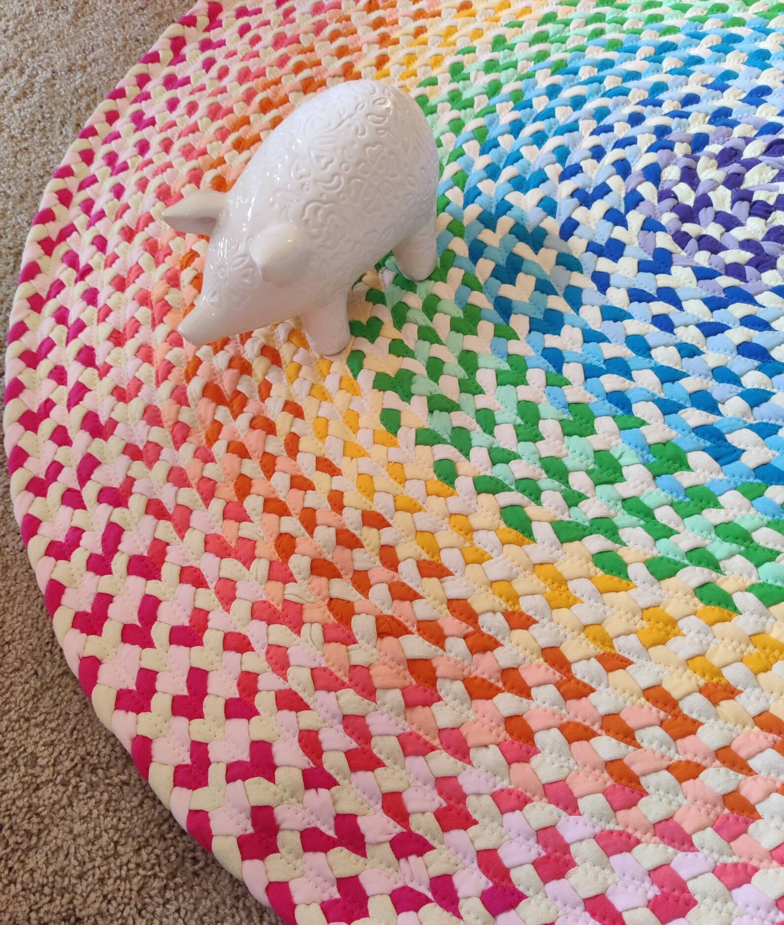 48 Pastel Rainbow Rug Made From Braided New T Shirt - Etsy