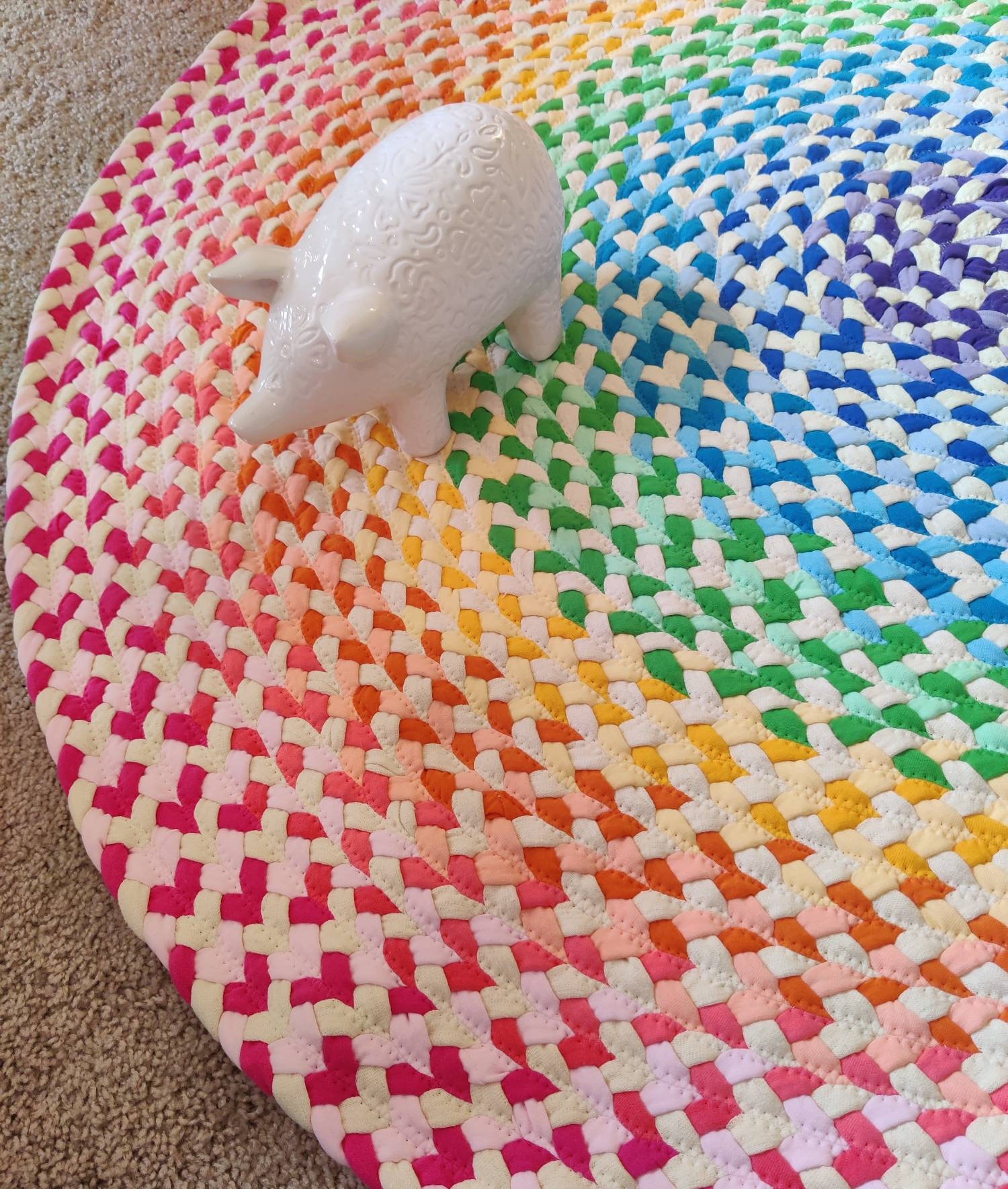 48 Pastel Rainbow Rug Made From Braided New T Shirt | Etsy