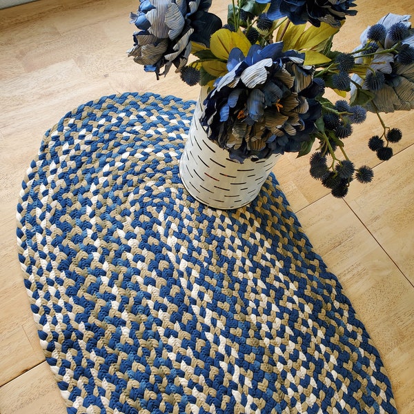 Denim Braided Rug - Etsy