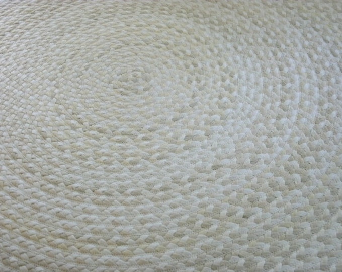 DEPOSIT for White Braided Rug, Made to Order, Created From Recycled T ...