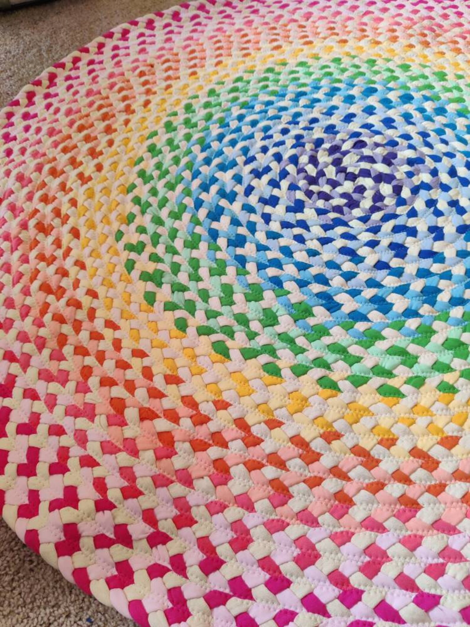 48 Pastel Rainbow Rug Made From Braided New T Shirt - Etsy