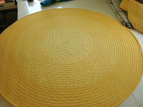 Items similar to Deposit for Golden yellow braided rug made from t ...