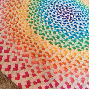 48 Pastel Rainbow Rug Made From Braided New T Shirt - Etsy