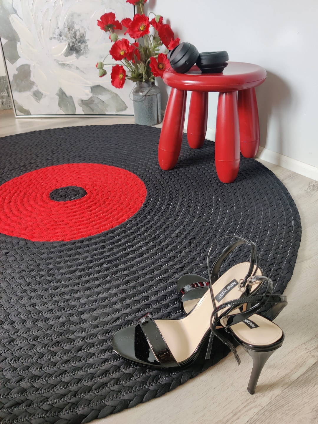 50 Across Vinyl Record Rug Made From Braided Soft Cotton Jersey - Etsy