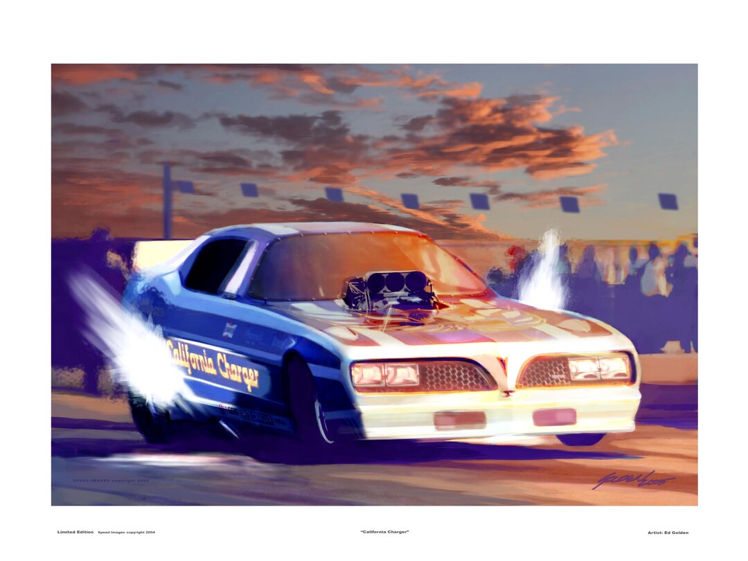 Drag Racing Poster california Charger - Etsy