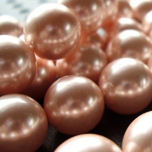 Shell Pearl Beads 10mm Lustrous Peach Pink Smooth Rounds - 10 Pieces - Etsy