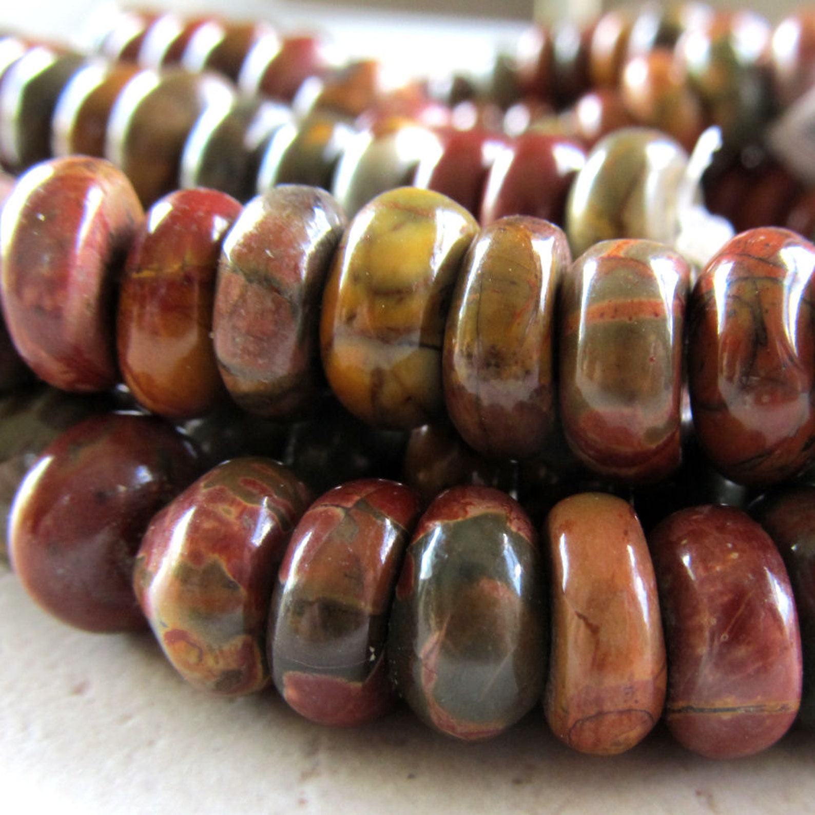 Jasper Beads 10 X 5mm Smooth Natural Picasso Jasper | Etsy