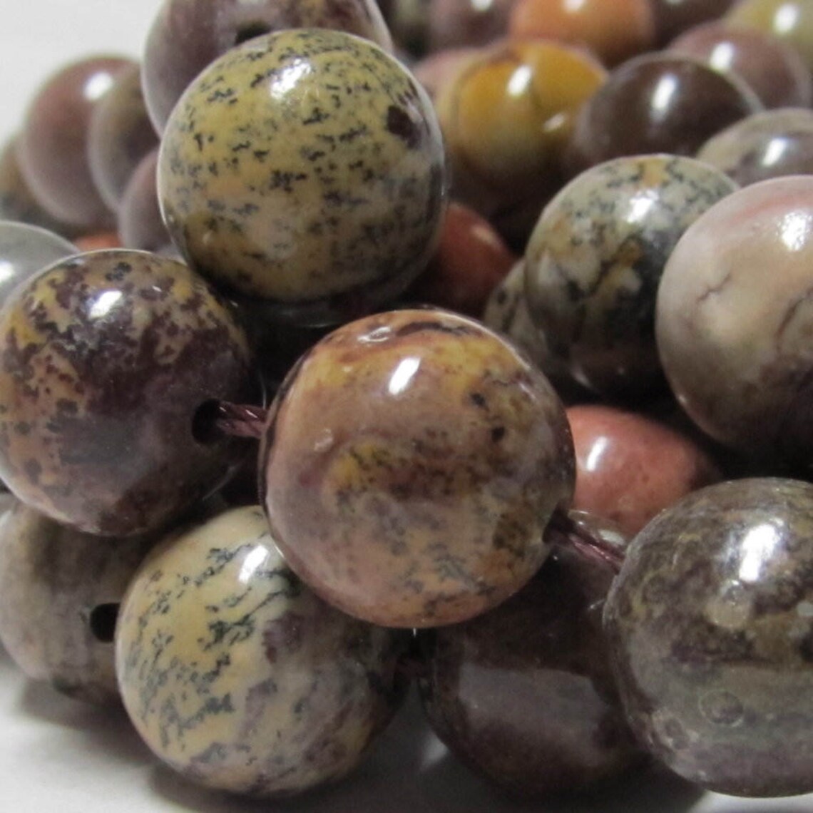Jasper Beads 12mm Smooth Round Natural Artistic Jasper | Etsy