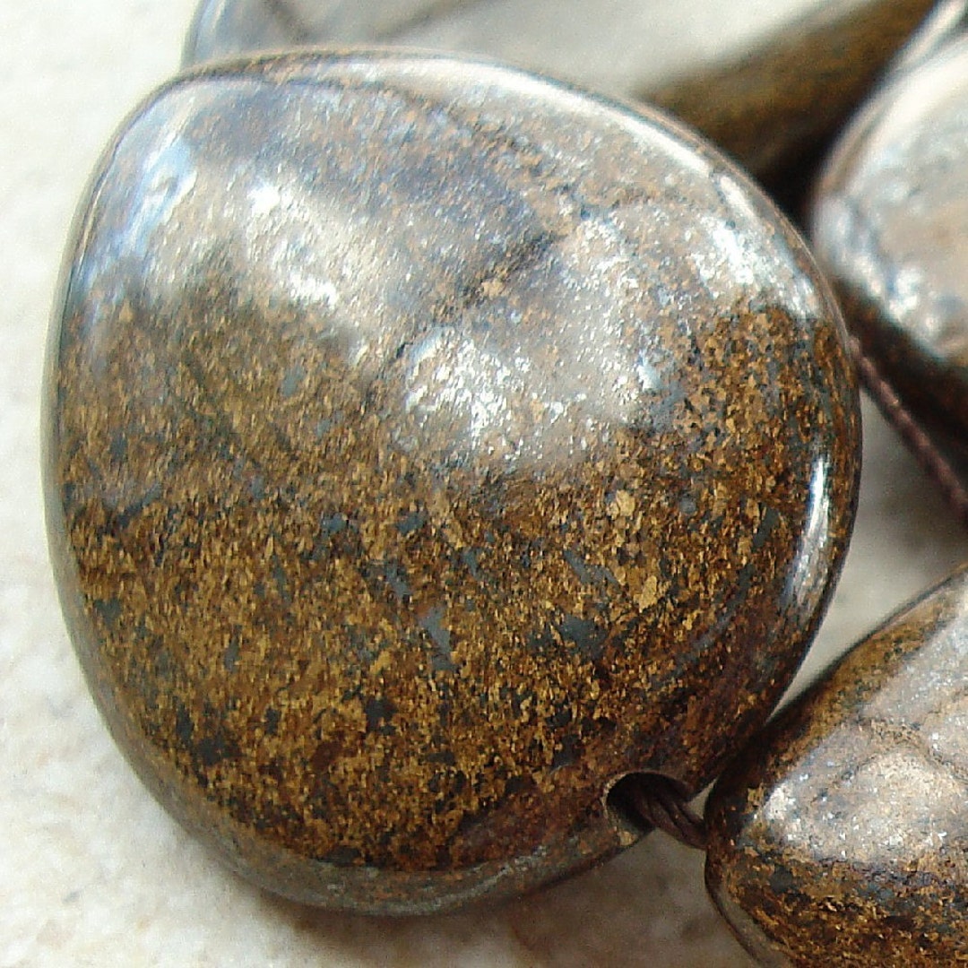 Bronzite Beads 35 X 25mm Exquisite Golden Brown Teardrop Pendant - 1 ...