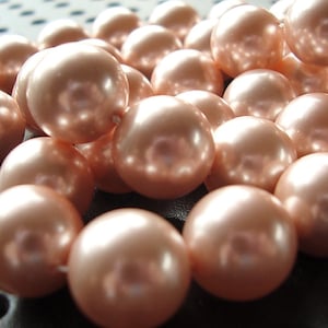 Shell Pearl Beads 10mm Lustrous Peach Pink Smooth Rounds - 10 Pieces - Etsy