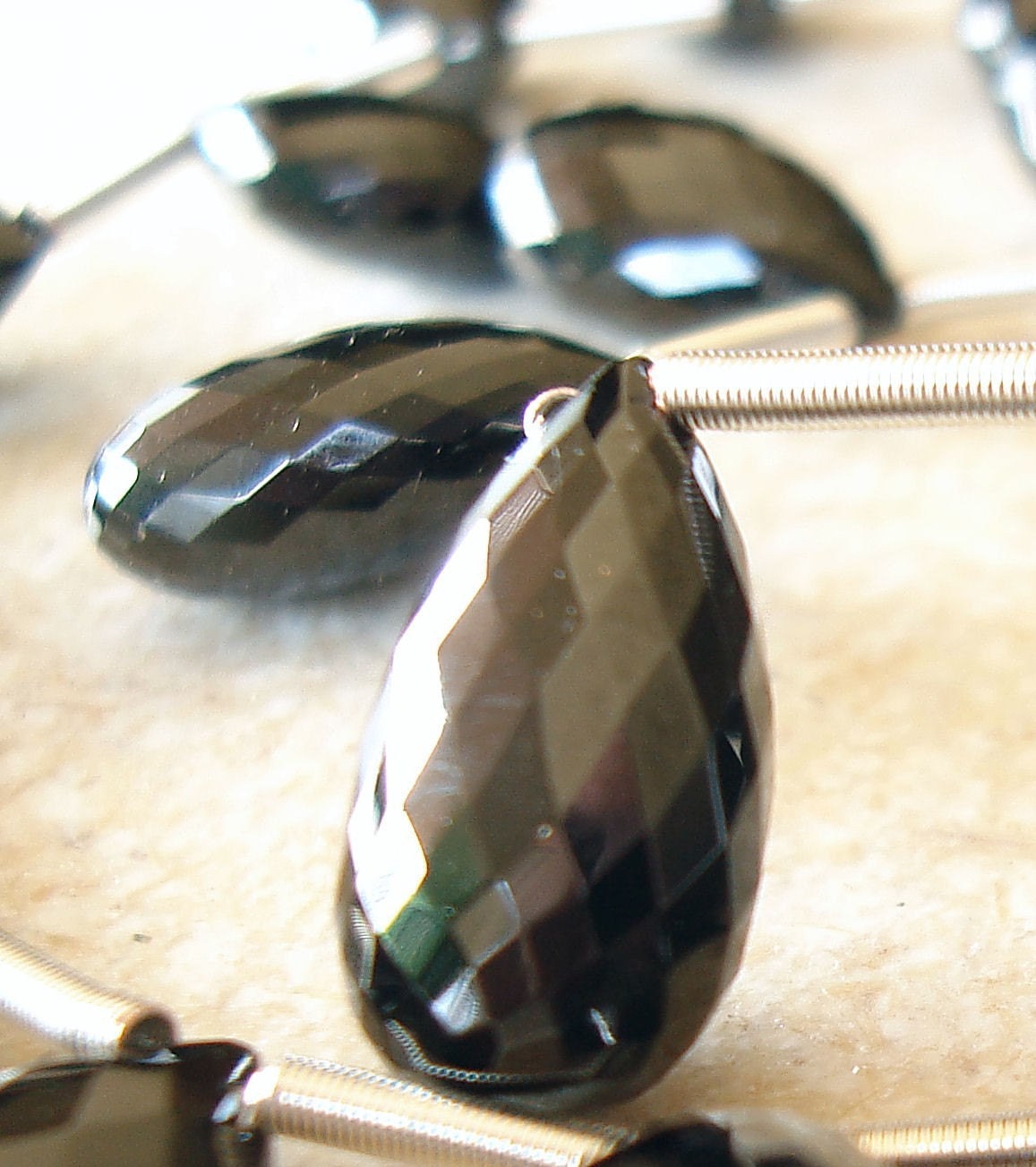 Spinel Beads 20 X 14mm Faceted Lustrous Jet Black Teardrops - 6 Pieces ...