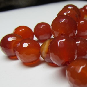 Agate Beads 12mm Rust Red Faceted Agate Round Beads - 8 Pieces - Etsy