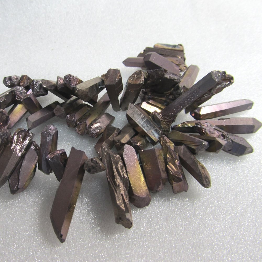 Quartz Beads 30mm 20mm X 7mm Smooth Opaque Bronze Gold | Etsy