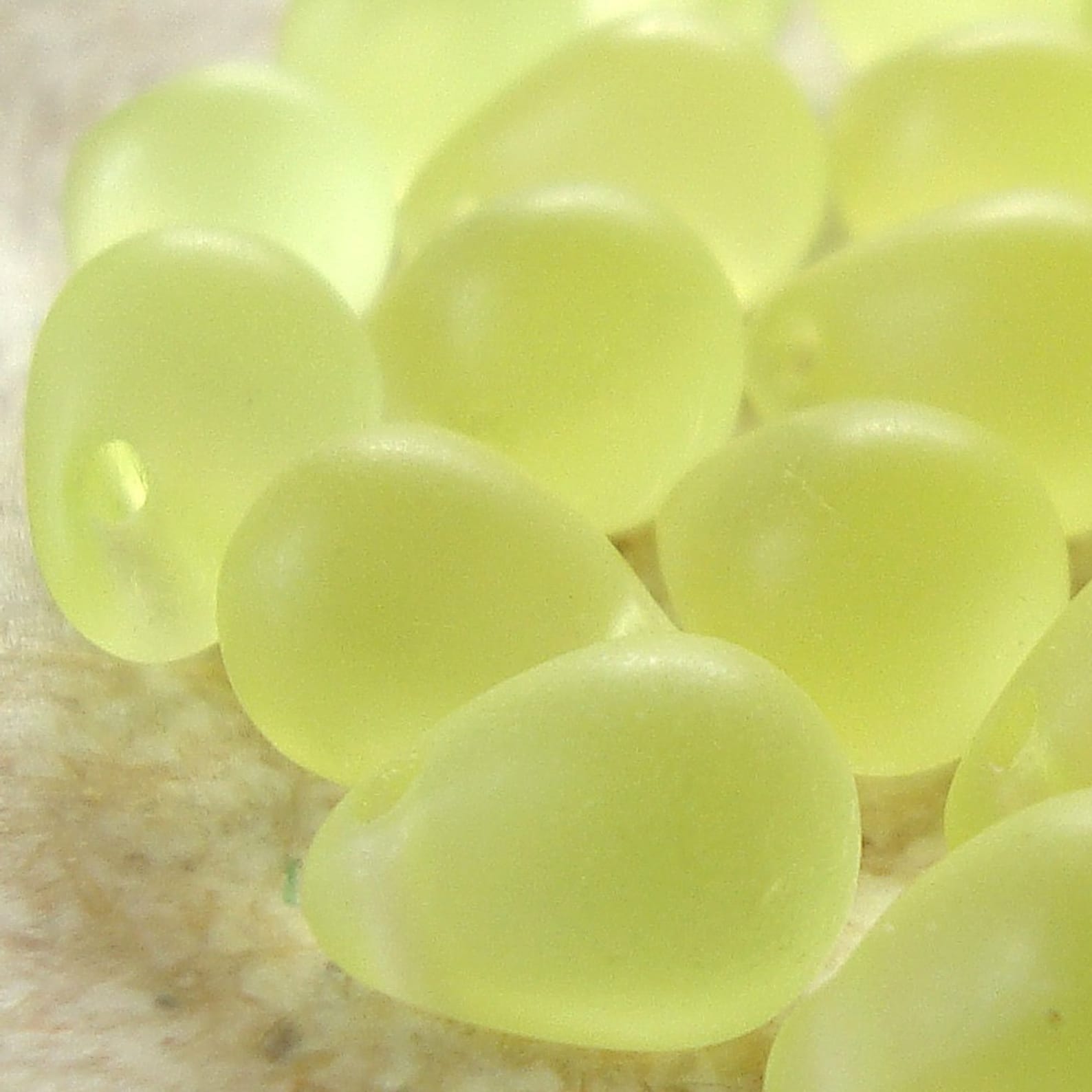 Czech Glass Beads 9 X 6mm Matte Lemon Yellow Smooth Teardrops | Etsy