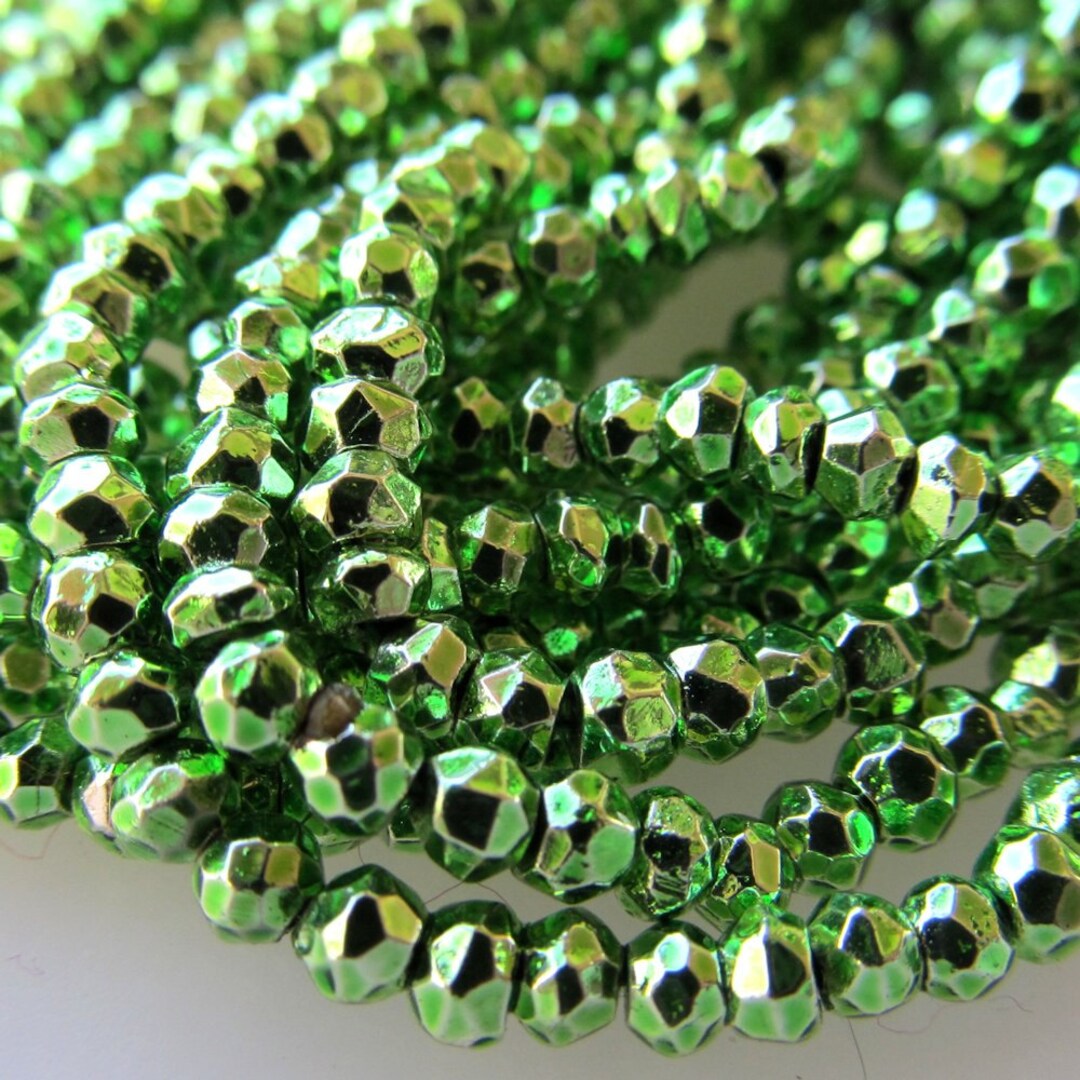 Metallic Chartreuse Green Pyrite Rondelle Beads - 14 Inch Strand - Etsy