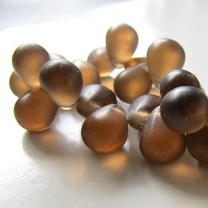 Czech Glass Teardrop Beads Chocolate Brown Frosted Smooth 9 X 6mm ...