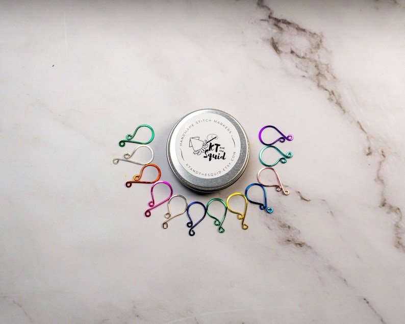 Handmade Rainbow Metal Stitch Markers: Knitting & Crochet Notions - Etsy