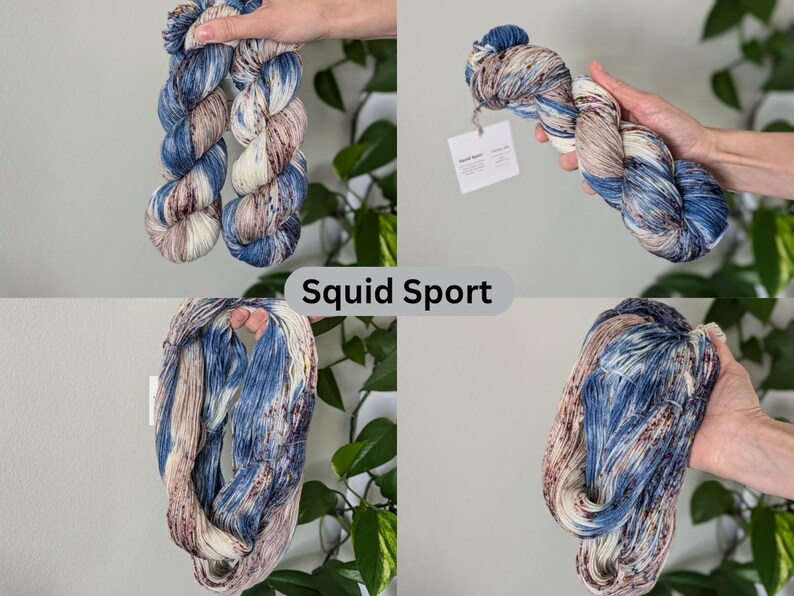 Hand Dyed Merino Wool Yarn: Blue, Gray With Speckles - "indie" Colorway ...