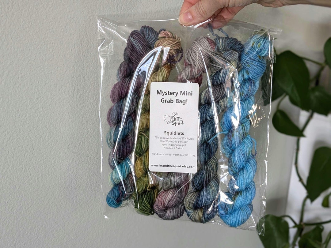 Hand Dyed Mini Sock Yarn Set: Superwash Merino Wool, 5 X 20g Grab Bag ...