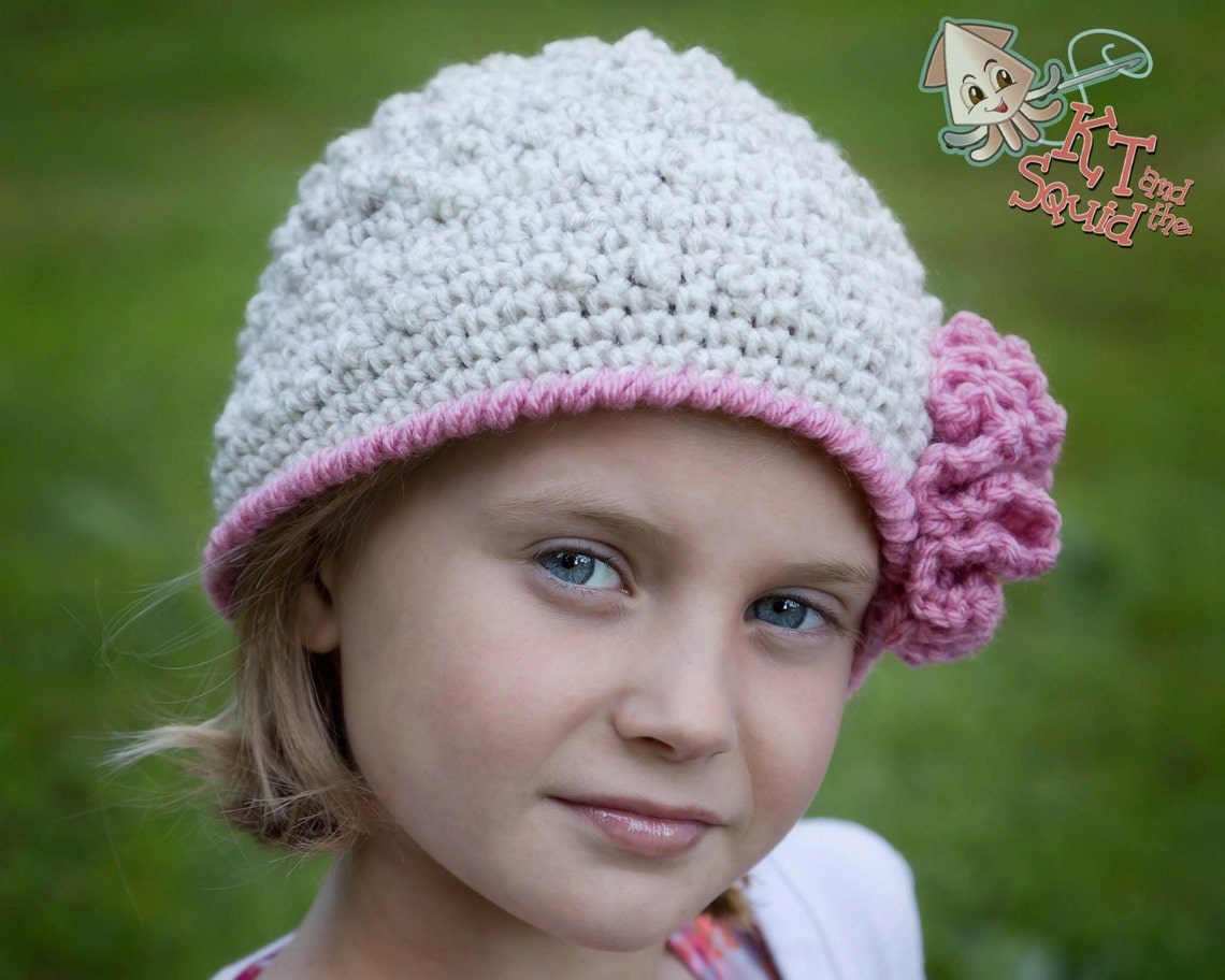 Girls Crochet Hat Pattern Crochet Hat Pattern With Flower - Etsy
