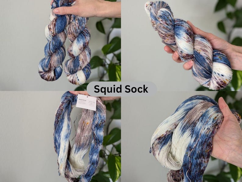 Hand Dyed Merino Wool Yarn: Blue, Gray With Speckles - "indie" Colorway ...