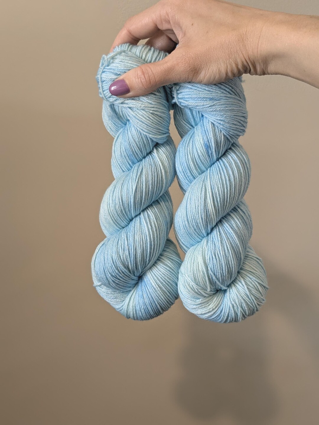 Hand Dyed Merino Yarn: Tonal "baby Blue" Colorway, Choose Your Weight ...