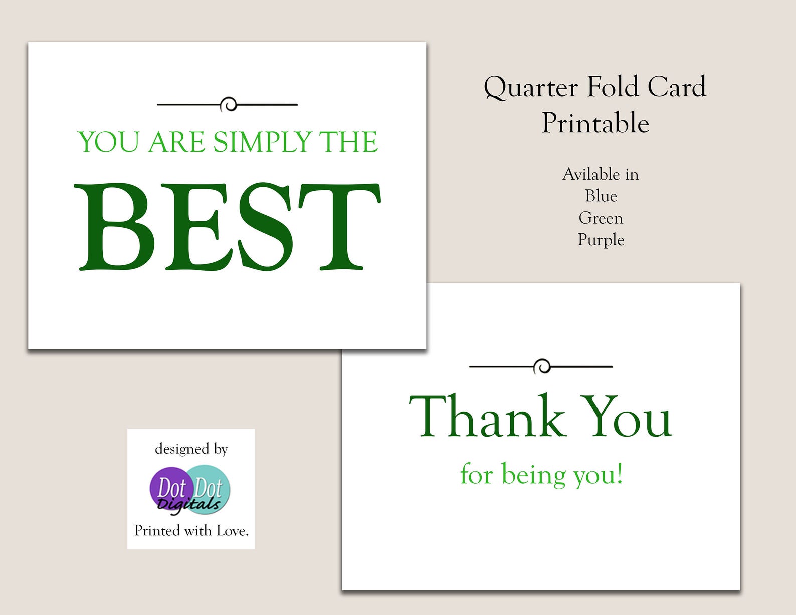You Are Simply the Best Thank You Card PDF Printable - Etsy