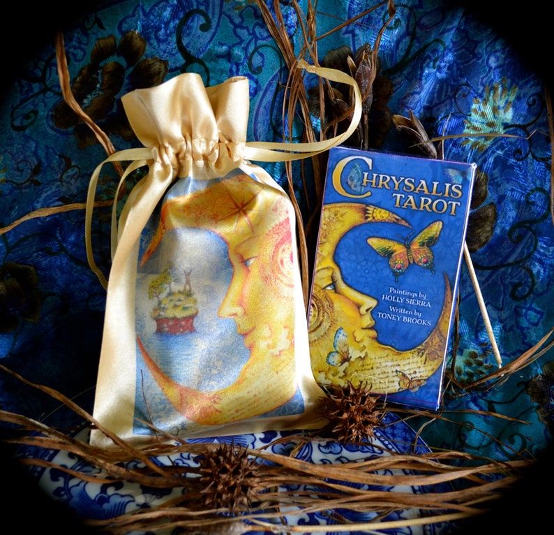 Chrysalis Tarot Deck - Satin Drawstring Pouch and Chrysalis Greeting ...