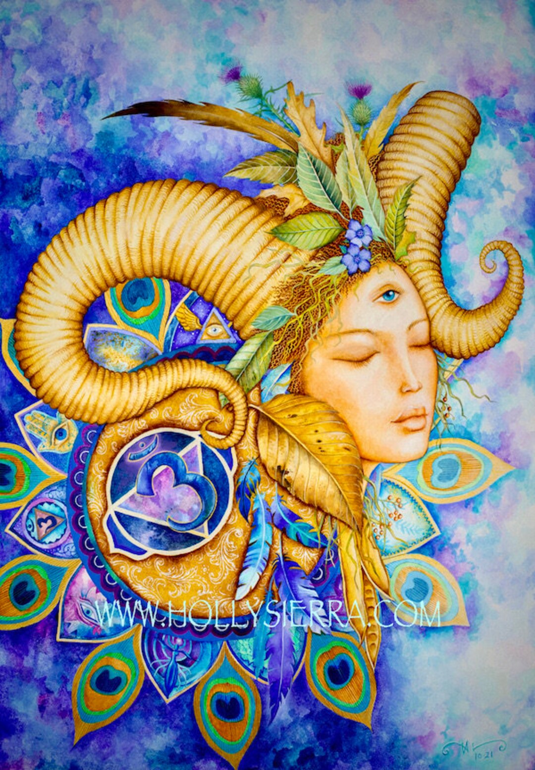 Tia Ajna - Sacred Third Eye Chakra Goddess Canvas - Etsy