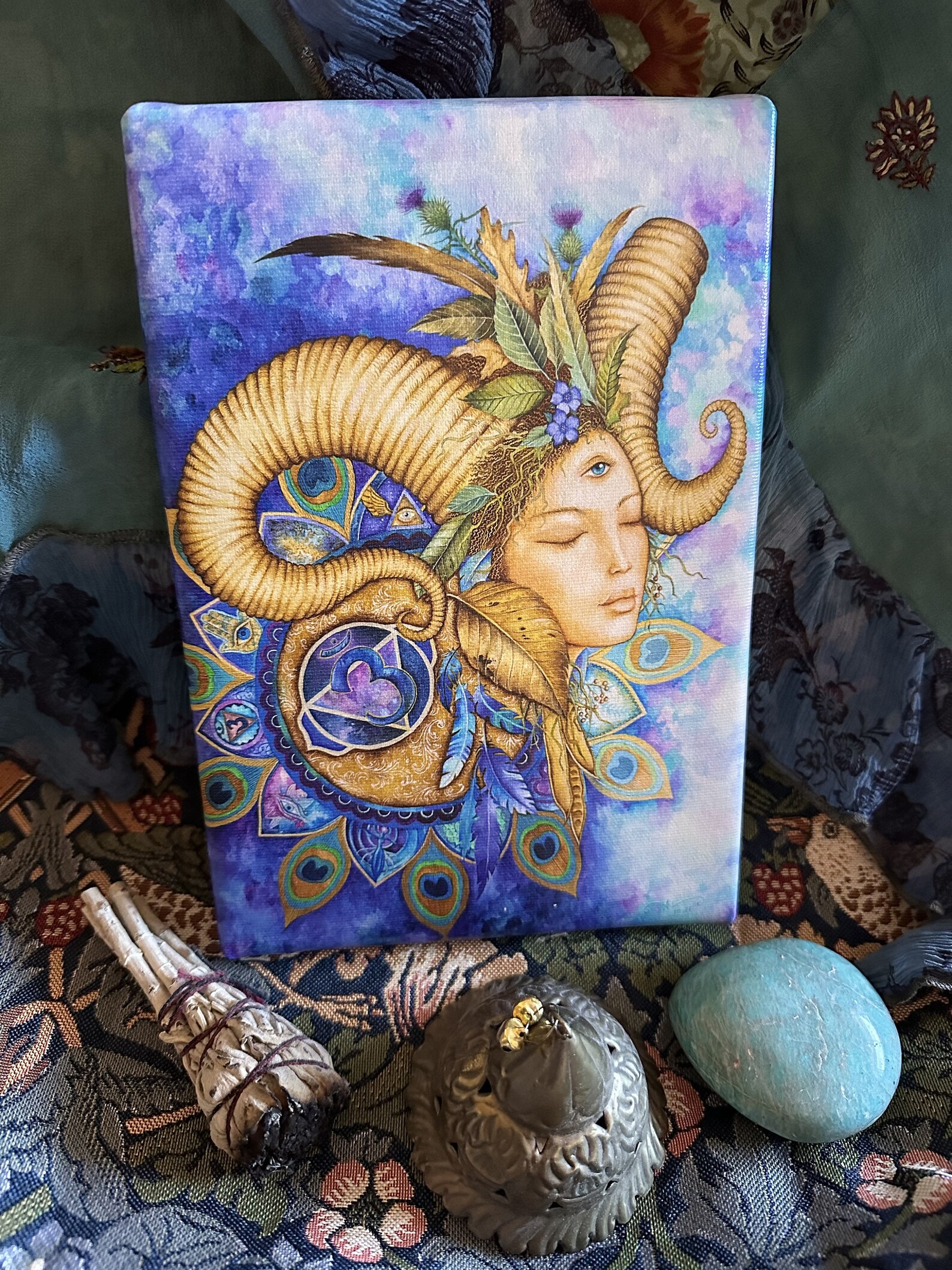 Tia Ajna - Sacred Third Eye Chakra Goddess Canvas - Etsy