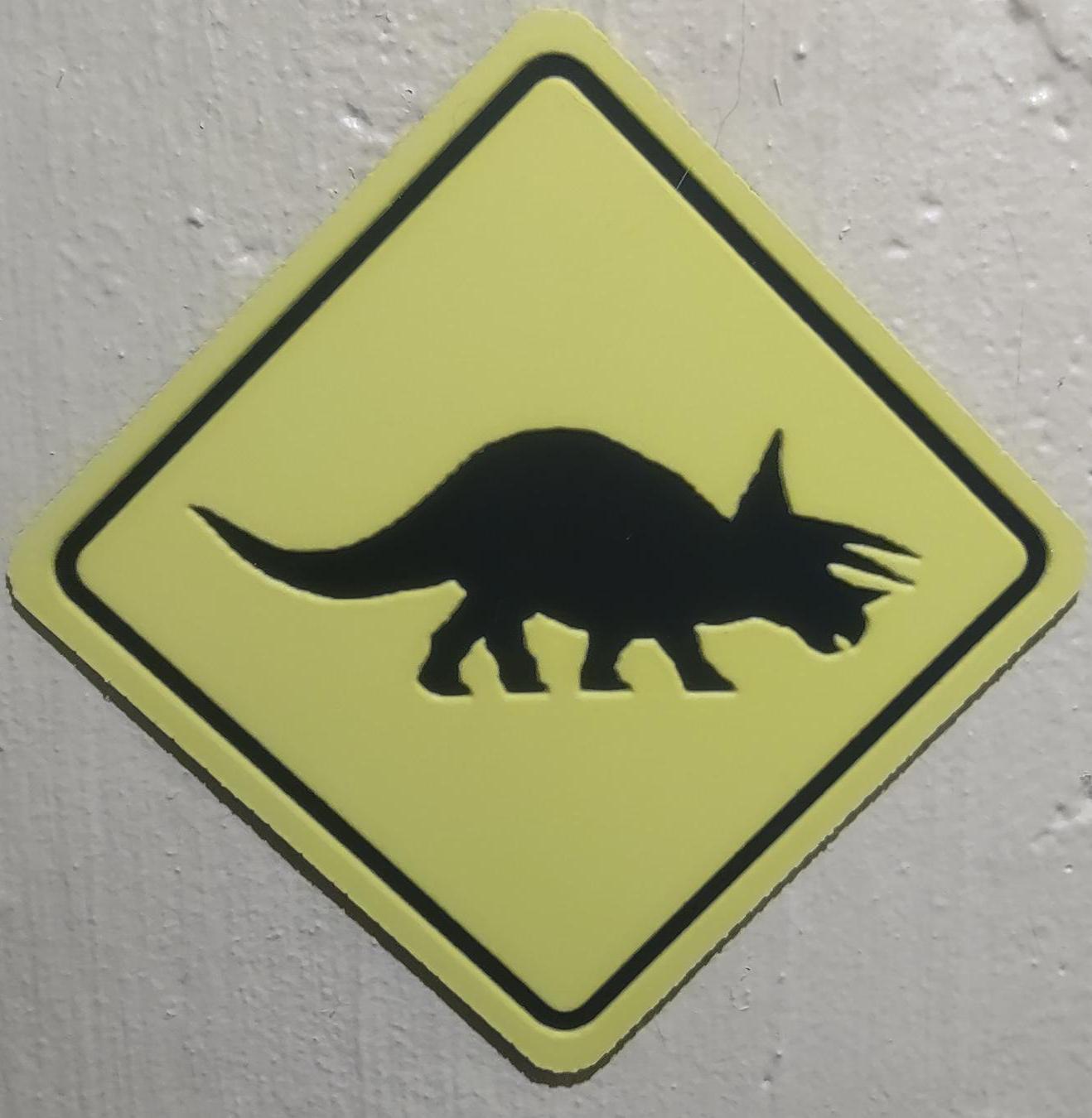 Dinosaur Caution Sign(s) - 3D Printed Hueforge - Etsy