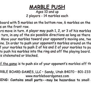 Marble "push" - A Game for Intellectuals. - Etsy