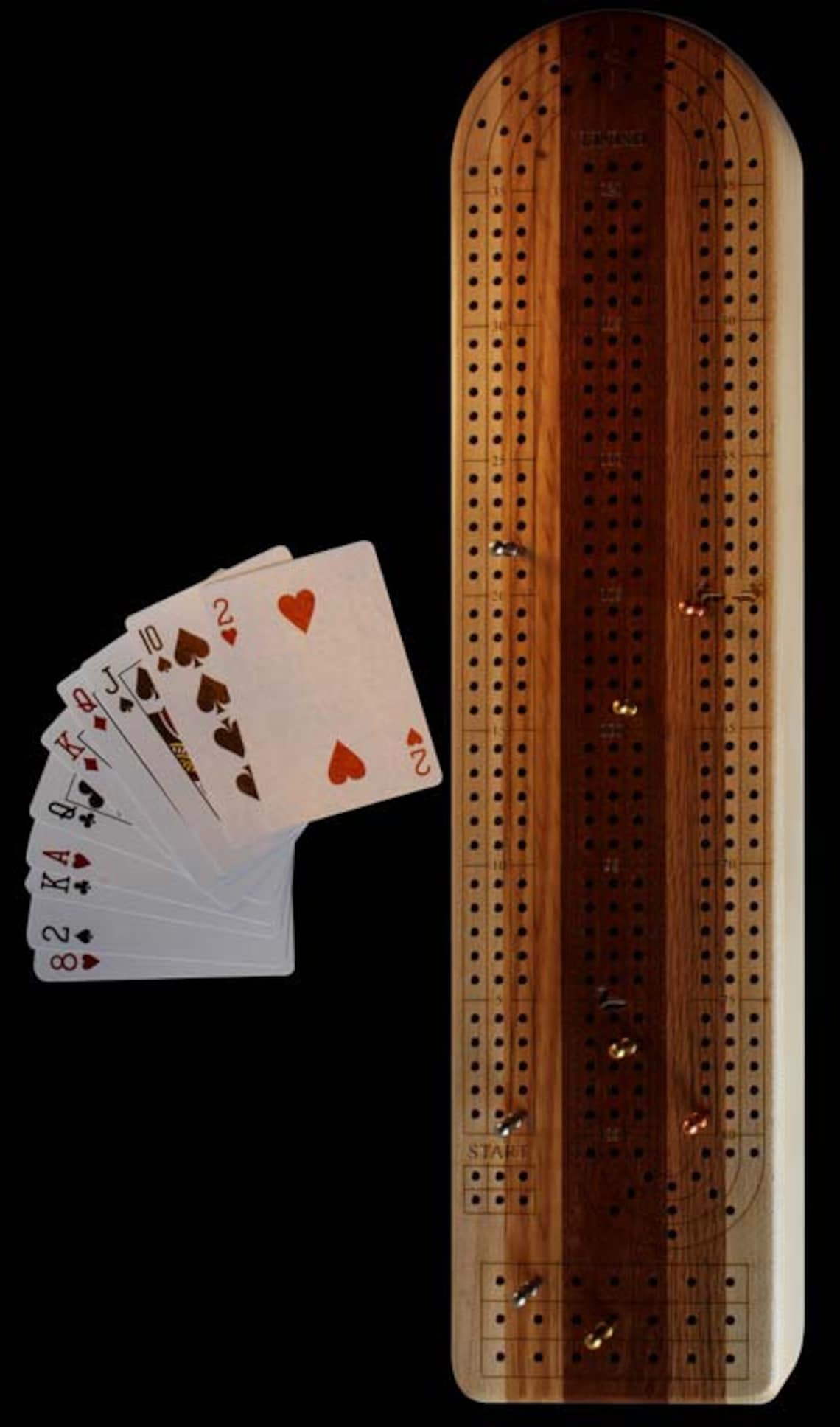 Deluxe Hardwood Cribbage Board With Laser Graphics Depicting - Etsy