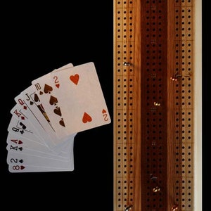 Deluxe Hardwood Cribbage Board With Laser Graphics Depicting All the ...