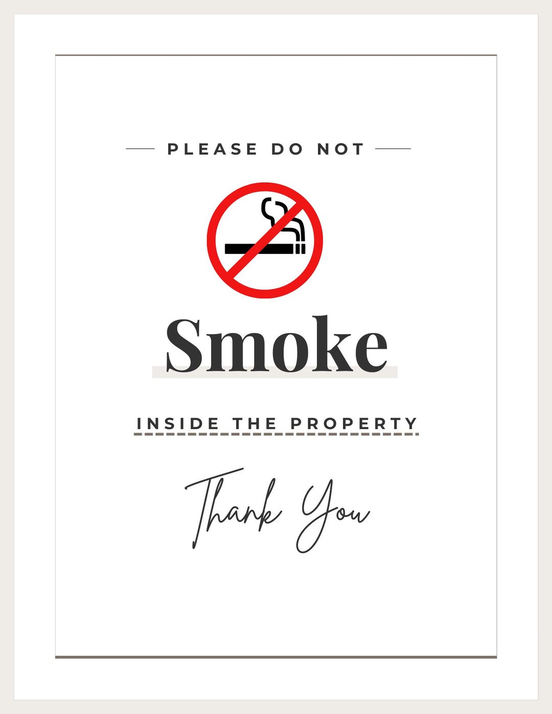 Airbnb No Smoking Sign, No Vaping Sign, No Incense Sign, No Candles ...