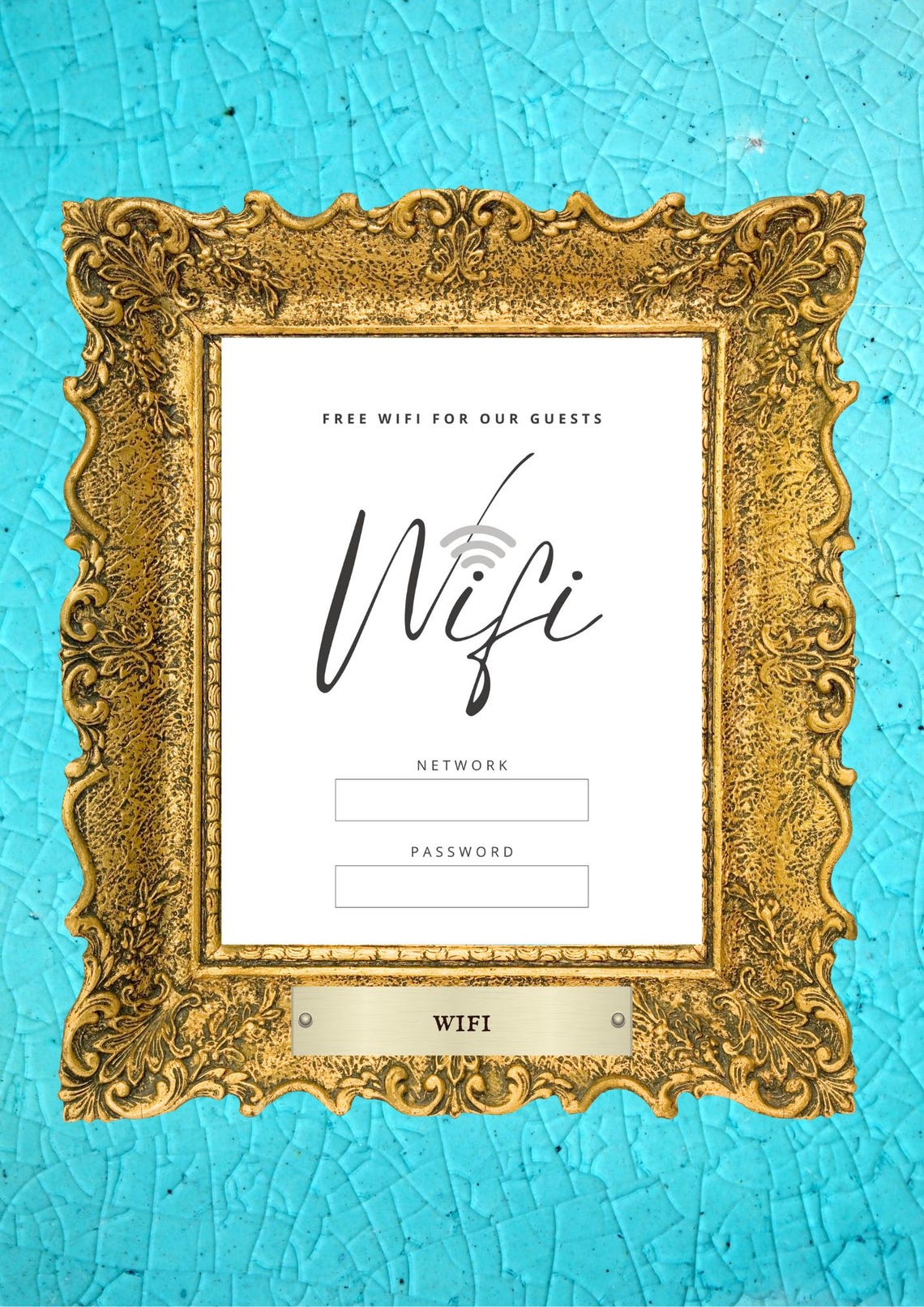 Airbnb Guest Room Wifi Sign, Editable Template (printable) - Etsy