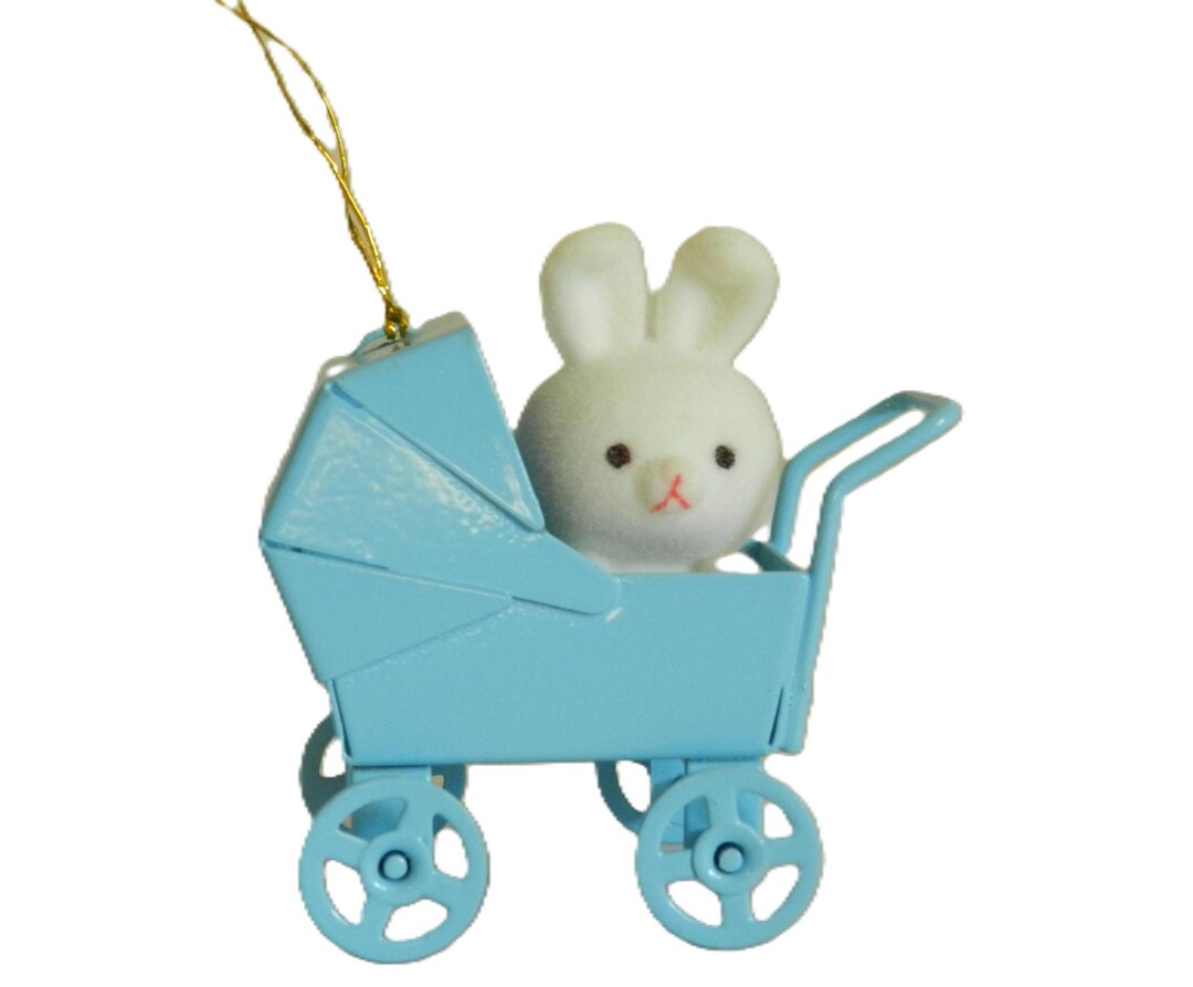 Vintage Avon Bunny in Baby Carriage Ornament 1980s the Spring Bunny ...