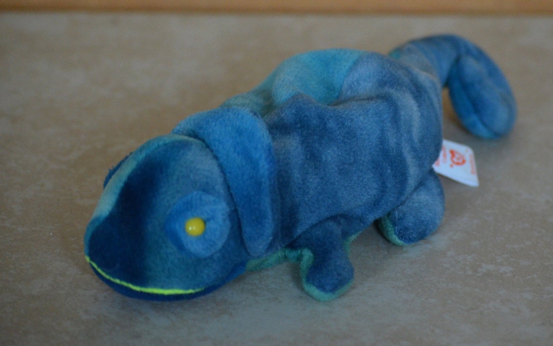 TY Beanie Babies Rainbow With Wrong Fabric : Plush Chameleon 1999 - Etsy